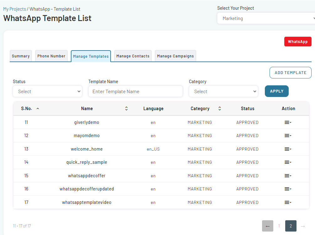 How to register WhatsApp Business Message Templates